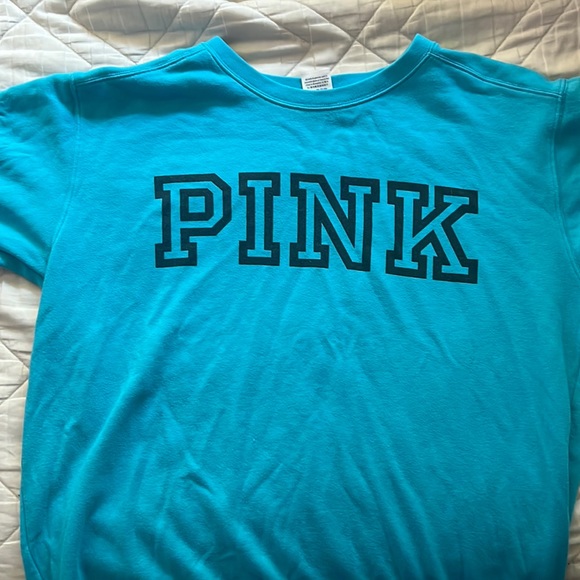 Victoria's Secret | Sweaters | Blue Victoria Secret Love Pink Sweater ...